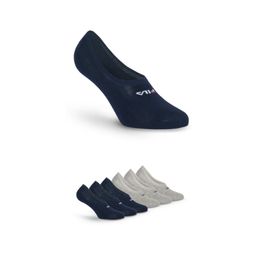 Fila Damen F&uuml;&szlig;linge &raquo;UNISEX GHOST SOCKS&laquo; 6 Paar, mit Logo-Schriftzug, Silikonstreifen an der Ferse f&uuml;r besseren Halt blau 43-46