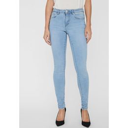 V&eacute;ro Moda Vero Moda Damen Skinny-fit-Jeans &raquo;VMTANYA MR S PIPING JEANS VI352 GA NOOS&laquo; blau L (40), L&auml;nge 30