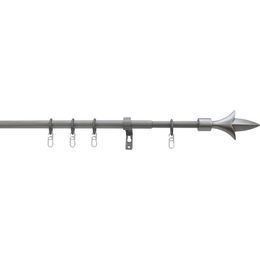 Indeko Gardinenstange &raquo;Erfurt&laquo; &Oslash; 16 mm 1 l&auml;ufig-l&auml;ufig ausziehbar stufenlos verstellbare Teleskopstange silber Stahl L: 70cm - 120cm &Oslash; 16mm, 1 l&auml;ufig
