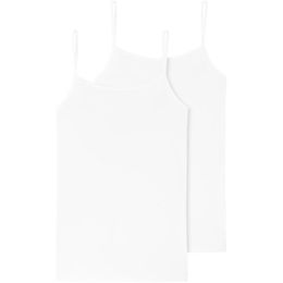 Schiesser Damen Unterhemd &raquo;95/5&laquo; 2er-Pack, mit Spaghetti-Tr&auml;gern wei&szlig; 44, N-Gr