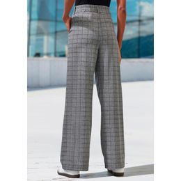 Lascana Damen Lascana Schlupfhose &raquo;extra Weit mit Bundfalten&laquo; mit Jacquard Strickmuster oder uni schwarz blau 44/46, N-Gr