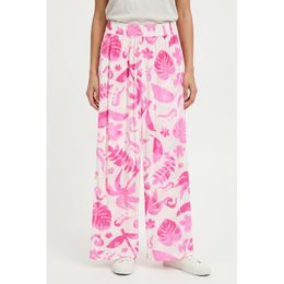 bonprix Damen bonprix Stoffhose aus Viskose, lockerer Loose Fit, strukturierte Oberfl&auml;che pink 40, N-Gr