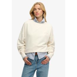 Superdry Damen Sweatshirt &raquo;ESSENTIAL LOGO CREW&laquo;, aus Baumwolle und Sweatware, Oversize Passform, mit Rundhalsausschnitt beige S