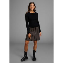 Melrose Damen Strickkleid f&uuml;r Partys, figurbetont mit trendy Jacquard Muster schwarz 34, N-Gr