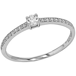 Amor Damen Fingerring &raquo;2037434/-35/-36/-37&laquo; mit Zirkonia (synth.) wei&szlig; 56, Wei&szlig;gold 333, 0,9mm