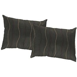 WIRTH Dekokissen &raquo;Sepino&laquo; Kissenh&uuml;lle ohne F&uuml;llung, 2 St&uuml;ck braun Baumwolle, Polyester B/L: 40cm x 40cm, 2 Stk.