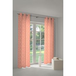 Adam Vorhang &raquo;Retro Floret&laquo; &Ouml;sen 1 Stk. tlg. aus 100% Bio-Baumwolle orange Jacquard, Baumwolle (Bio-Baumwolle) 145cm, &Ouml;sen, 145cm