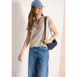 Cecil Damen T-Shirt mit elastischem Bund beige L (42)