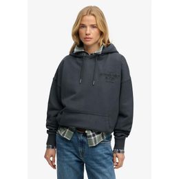 Superdry Damen Kapuzensweatshirt &raquo;Luxe Casual Emb Relaxed Hood&laquo;, Baumwolle, oversize grau XL