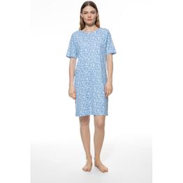 Mey Damen Nachthemd &raquo;Flower Meadow&laquo; Ohne Taschen Floraler Print blau 42, N-Gr