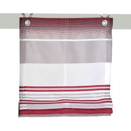 Kutti Raffrollo &raquo;Jamaica&laquo; mit Hakenaufh&auml;ngung ohne Bohren freih&auml;ngend halbtransparent, Polyester, gewebt, Streifen, mit Edelstahlhaken lila Obermaterial: 