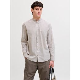 Jack & Jones Jack & Jones Herren Langarmhemd &raquo;JJESUMMER LINEN BLEND BAND SHIRT L/S SN&laquo; Baumwollmischung, regular fit beige L, N-Gr