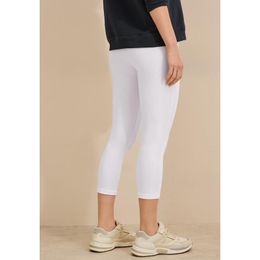 Cecil Damen 3/4-Leggings Capri mit Stretch und elastischem Bund wei&szlig; XL (44), N-Gr