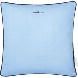 Tom Tailor HOME Dekokissen &raquo;Dove Signature&laquo; mit Paspel, Kissenh&uuml;lle ohne F&uuml;llung, 1 St&uuml;ck blau Baumwolle, Polyester B/L: 40cm x 40cm, 1 Stk.