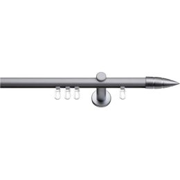 Indeko Gardinenstange &raquo;Menorca&laquo; &Oslash; 16 mm 1 l&auml;ufig-l&auml;ufig Fixma&szlig; Innenlauf Komplett-Set inkl. Gleitern und Montagematerial silber Aluminium B/L: 120cm &Oslash;