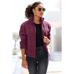Buffalo Damen Cordjacke &raquo;mit Rei&szlig;verschluss und Eingrifftaschen&laquo; Leicht wattierte &Uuml;bergangsjacke aus weichem Cordstoff, Fr&uuml;hlingsjacke lila 44