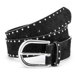 Lascana Damen Lascana H&uuml;ftg&uuml;rtel &raquo;Nieteng&uuml;rtel, Anzugg&uuml;rtel, G&uuml;rtel, Jeansg&uuml;rtel, Hoseng&uuml;rtel&laquo; in Veloursleder-Optik mit kleinen Nieten f&uuml;r Jeans & 