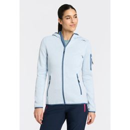 CMP Damen CMP Strickfleecejacke &raquo;KNITTED MELANGE HOODY WOMAN HOODY JACKET&laquo; mit Kapuze mit Rei&szlig;verschlusstaschen, atmungsaktiv, schnell trocknend blau 