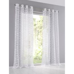 Kutti Vorhang &raquo;Enya&laquo; &Ouml;sen 1 Stk. tlg. Ausbrenner, modernes Design wei&szlig; Baumwolle, Polyester 145cm, &Ouml;sen, 135cm