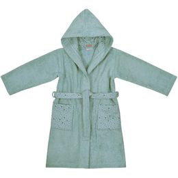 W&ouml;rner Kinderbademantel &raquo;Sterne&laquo; mit Stickerei, mit Taschen, maschinenwaschbar, trocknergeeignet blau Baumwoll-Webfrottier 110/116 L: 70cm