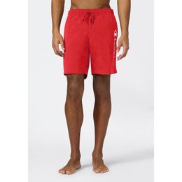 Champion Herren Badeshorts &raquo;Beachshort Standard Fit&laquo; mit Logostickerei, unifarben, pflegeleicht, schnell trocknend rot S, N-Gr
