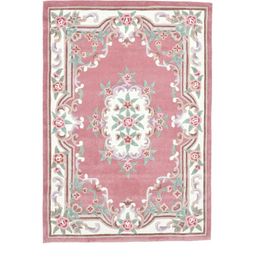 Theko Teppich &raquo;Ming&laquo; rechteckig 14 mm H&ouml;he handgefertigt, Pastell-Farben, florales Design, Wohnzimmer rosa Kunstfaser B : 290cm 1 Stk., 14mm, L: 390cm