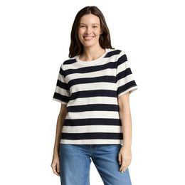 Tom Tailor Damen Tom Tailor T-Shirt mit Streifen Muster schwarz-wei&szlig; S
