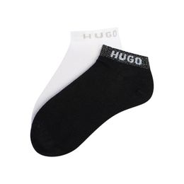 Hugo Underwear Herren HUGO Underwear Sneakersocken &raquo;2P AS SHINY PIQ CC W&laquo; 3 Paar tlg. leicht schimmernd schwarz-wei&szlig; 39-42