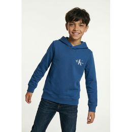 Calvin Klein Jeans Kinder Kapuzensweatshirt &raquo;SMALL MONOGRAM HOODIE&laquo;, f&uuml;r Kinder bis 16 Jahre und mit Logoschriftzug blau 4 (104)