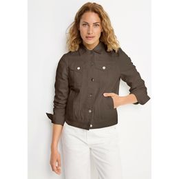 Lascana Damen Lascana Jeansjacke &raquo;mit zwei Pattentaschen und Riegeln am Saum&laquo; Denimjacke, kurze &Uuml;bergangsjacke, Sommerjacke aus Denim 42