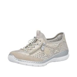 Rieker Damen Slip-On Sneaker Schlupfschuh, Freizeitsneaker, Halbschuh mit MemoSoft-Ausstattung beige 39