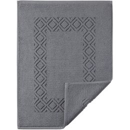 Egeria Badematte &raquo;Denver&laquo; H&ouml;he 8 mm beidseitig nutzbar fu&szlig;bodenheizungsgeeignet grau Baumwolle rechteckig (50cm x 70cm ), 1 Stk.