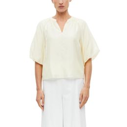 s.Oliver BLACK LABEL Damen s.Oliver BLACK LABEL Schlupfbluse Sommershirt mit Splitneck und weiten Puff&auml;rmeln gelb 42