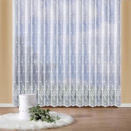 Weckbrodt-Gardinen Gardine &raquo;Isabella&laquo; Kr&auml;uselband 1 Stk. tlg. echte Stickerei, Florentiner Optik, Allover, Bord&uuml;re, Store wei&szlig; Polyester 115cm, Kr&auml;uselband, 300cm