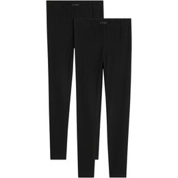 bonprix Damen bonprix Leggings &raquo;Leggings (2er-Pack)&laquo; aus Baumwolle und Elasthan, schmale Skinny-Fit-Passform schwarz 44/46 (L), N-Gr