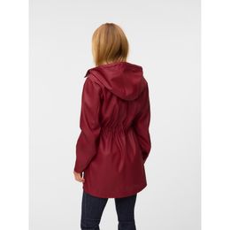V&eacute;ro Moda Vero Moda Damen Regenjacke &raquo;VMMALOU COATED JACKET&laquo; mit Kapuze wasserabweisende Beschichtung rot M