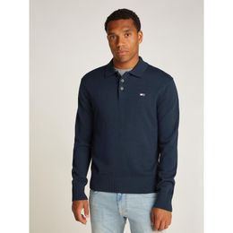 Tommy Jeans Herren Polokragenpullover &raquo;TJM SLIM ESSENTIAL POLO SWEATER&laquo; mit Logostickerei blau 4XL