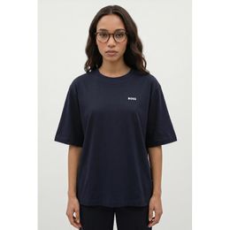 BOSS Orange Damen BOSS Orange T-Shirt &raquo;Eregular Premium Damenmode&laquo; mit Logo-Detail, Relaxed Fit blau XS