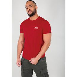 Alpha Industries Herren Rundhalsshirt &raquo;BASIC T SMALL LOGO&laquo; Baumwolle, regular fit rot M