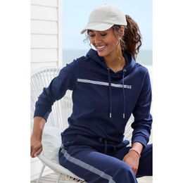 H.I.S. H.I.S Damen Hoodie, mit Streifenprint, Loungewear blau 48/50