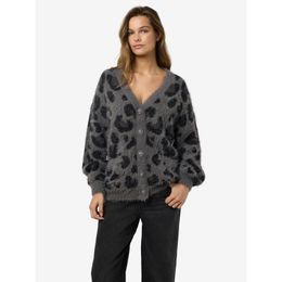 Noisy may Damen Noisy may Strickjacke &raquo;NMFLYNN L/S V-NECK KNIT CARDIGAN NOOS&laquo; Materialmix, loose fit grau M