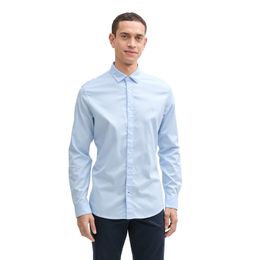 Tom Tailor Herren Tom Tailor Langarmhemd mit Logo Stickerei blau XXL, N-Gr