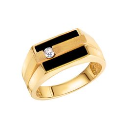 Firetti Herren Fingerring &raquo;Schmuck Geschenk Silber 925 Silberring Ringkopf eckig&laquo; mit Onyx, Zirkonia (synth.) schwarz 22, Silber 925 (Sterlingsilber),