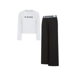 G-Star Raw G-Star Damen G-STAR Pyjama &raquo;TURQUOISE, LONG SLEEVE TEE & LOUNGE JOGGERS SET&laquo; Set, 2 tlg. aus Baumwolle mit Stretchanteil schwarz-wei&szlig; XL
