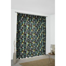 WIRTH Vorhang &raquo;Oakham&laquo; Multifunktionsband 1 Stk. tlg. schwarz Jacquard, Polyester 145cm, Multifunktionsband, 132cm