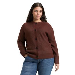 Tom Tailor Plus Damen Tom Tailor PLUS Cardigan mit Rippb&uuml;ndchen 46