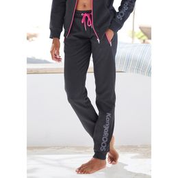 Kangaroos Damen Kangaroos Sweathose mit kontrastfarbenen Details, Loungewear schwarz 36/38, N-Gr