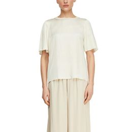 comma, Comma Damen T-Shirt mit geripptem Ausschnitt beige 38