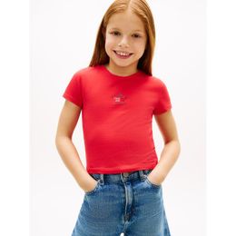 Tommy Hilfiger M&auml;dchen T-Shirt &raquo;STAR FLAG TEE SHORT SLEEVE&laquo; Kinder bis 16 Jahre, Logo mit Strass-Steinen rot 7 (122)