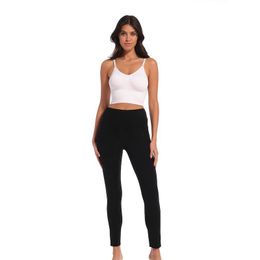 MAGIC BODYFASHION Damen MAGIC BODYFASHION Leggings &raquo;Hi-Waist Slim Tights&laquo; mittlere Formung von Bauch, H&uuml;ften und Oberschenkeln schwarz XXL, N-Gr